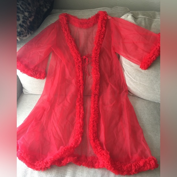 Intimates & Sleepwear | Womens Vintage Ruffled Flare 10 Nylon Tie Sheer ...